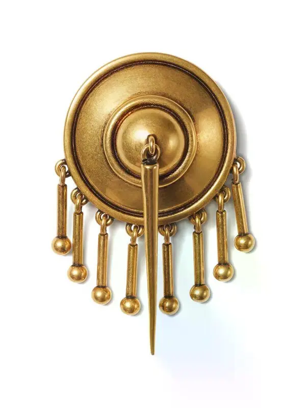 Versace Brooch With Fringe - Gold
