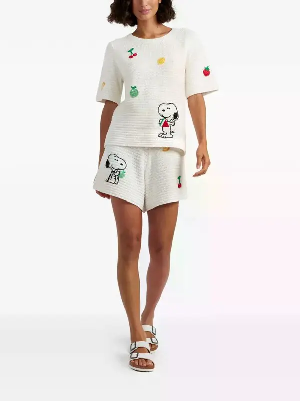 Chinti & Parker Cotton Crochet Shorts - White