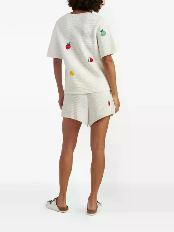 Chinti & Parker Cotton Crochet Shorts - White
