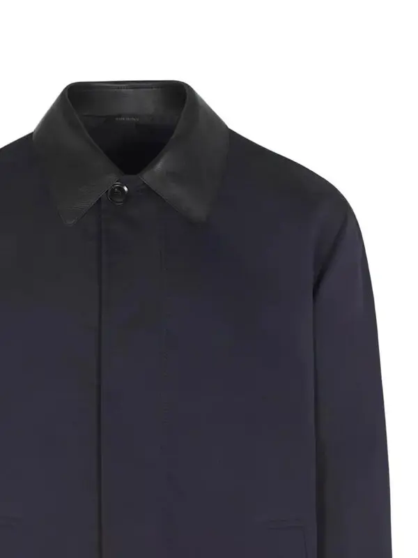 Brioni Coat With Leather Collar
