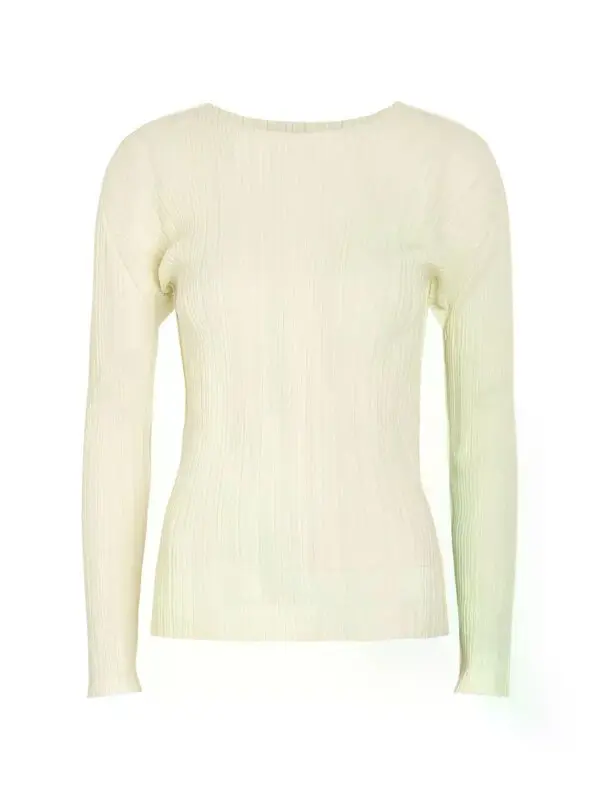 Issey Miyake Plissé-effect Long-sleeve Top - Neutrals