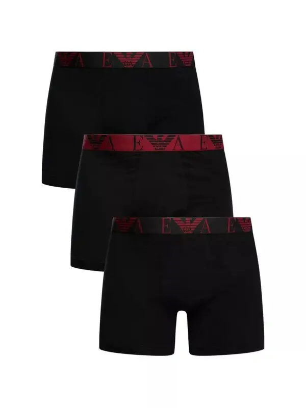Emporio Armani Logo-jacquard Boxer Shorts - Black
