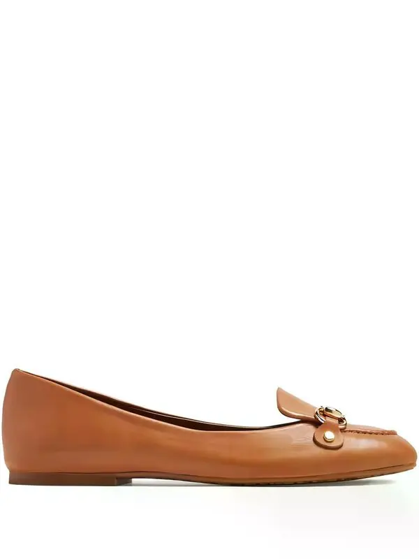 See By Chloé Logo-plaque Leather Ballet Flats - Brown