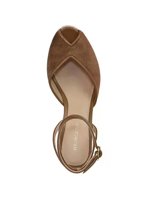 Veronica Beard Pasina Suede Wedge Espadrilles - Brown