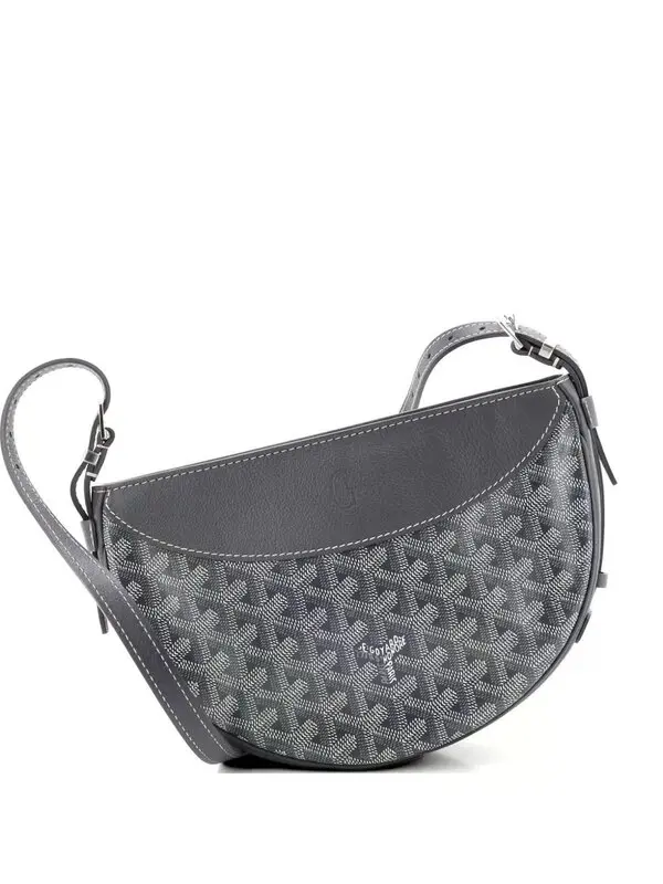 Goyard Hirondelle Coated Canvas And Leather Shoulder Bag - Grey