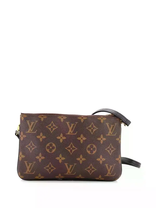 LOUIS VUITTON Double Zip Pochette Reverse Monogram Giant Clutch Bag - Brown