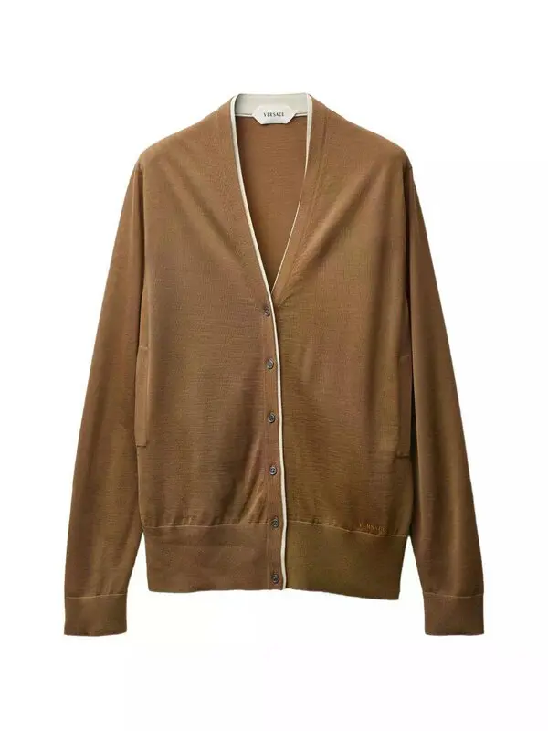 Versace V-neck Cardigan - Brown
