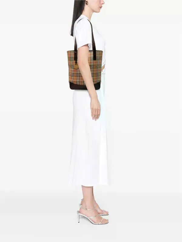 Burberry Haymarket Check Canvas Tote - Neutrals