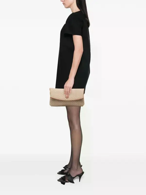 Celine 2005 Macadam Coated Canvas Clutch