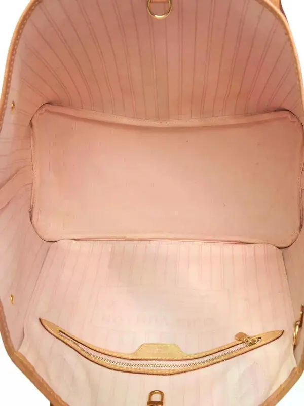 LOUIS VUITTON Damier Azur Neverfull Mm Tote Bag - White