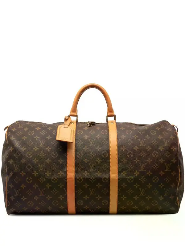 LOUIS VUITTON 2003 Monogram Keepall 55 Travel Bag - Brown