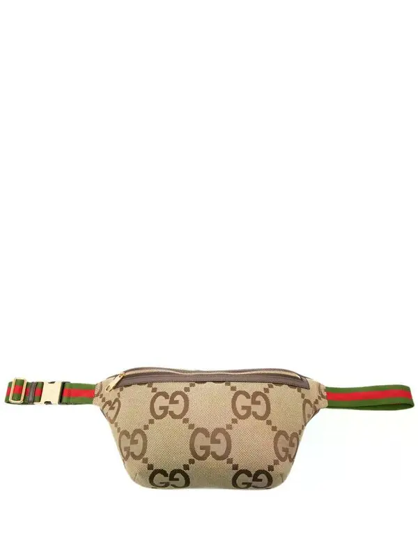 Gucci Jumbo Gg Canvas Web Belt Bag - Neutrals