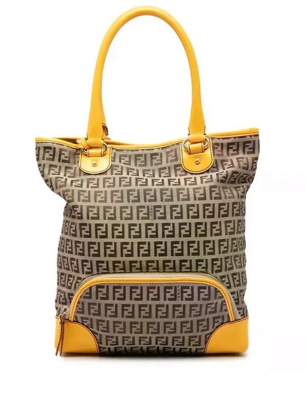 Fendi 2000-2010 Zucchino Canvas Chef Front Pocket Tote Bag