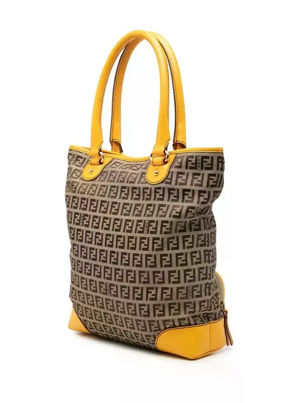 Fendi 2000-2010 Zucchino Canvas Chef Front Pocket Tote Bag