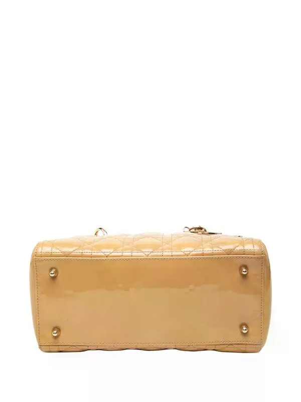 Dior 2011 Medium Patent Cannage Lady Satchel - Brown