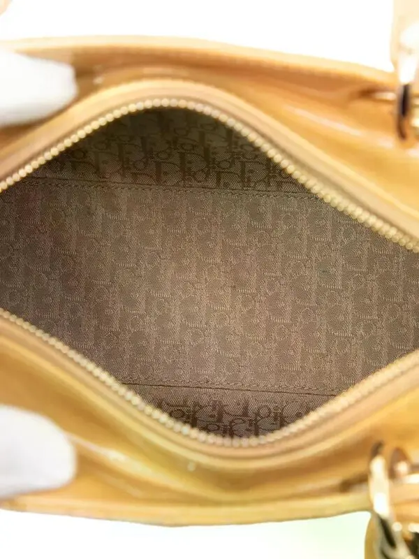 Dior 2011 Medium Patent Cannage Lady Satchel - Brown