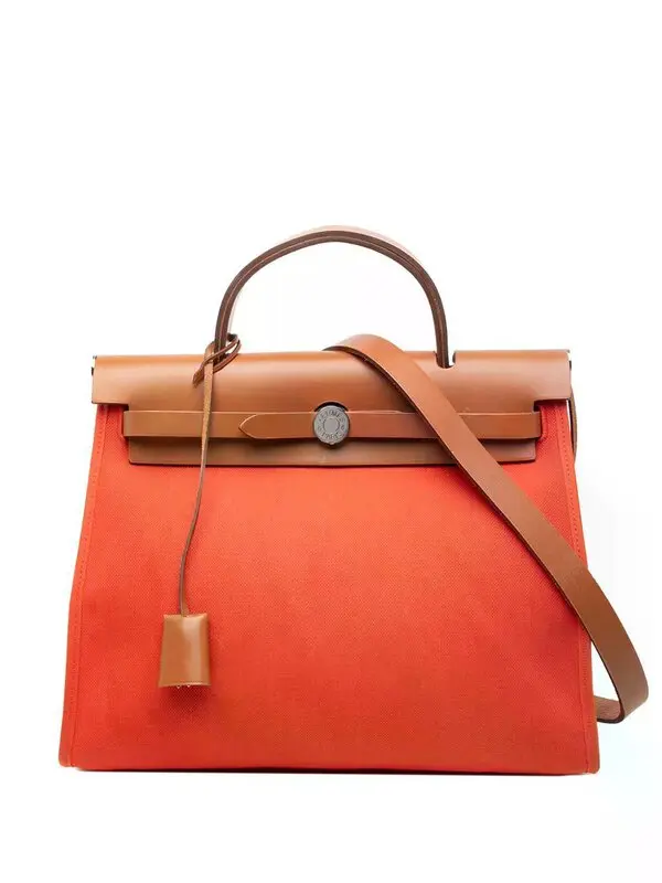 Hermès 2020 Toile Herbag Zip 31 Satchel - Orange