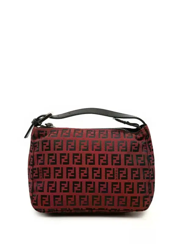 Fendi 2000-2010 Zucchino Canvas Handbag - Red