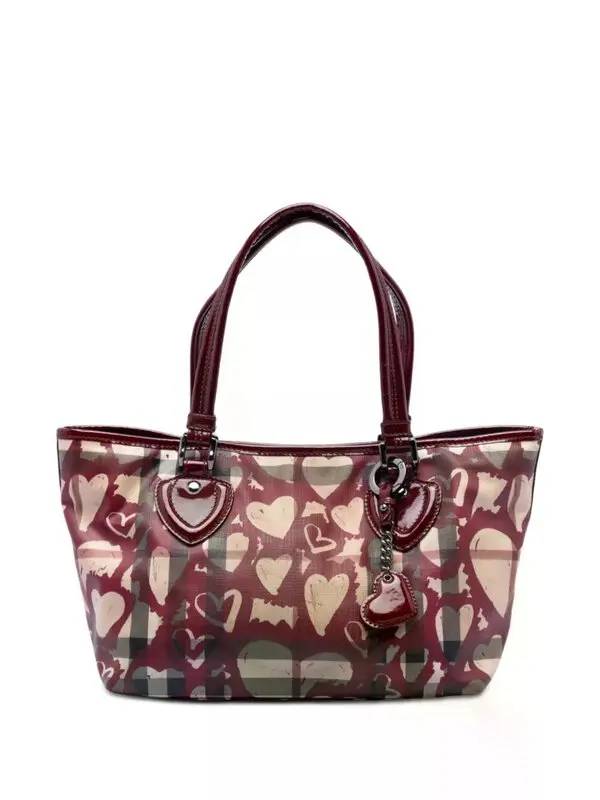 Burberry 2000-2017 House Check Hearts Gracie Tote Bag