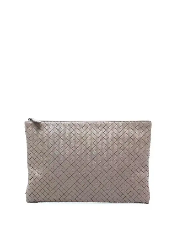 Bottega Veneta 2012-2026 Nappa Intrecciato Clutch Bag - Brown