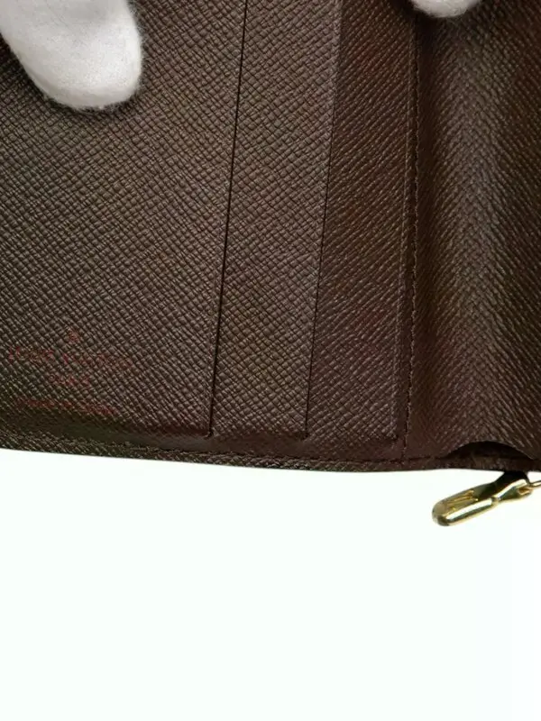 LOUIS VUITTON 2005 Damier Ebene Compact Zip Wallet Small Wallets