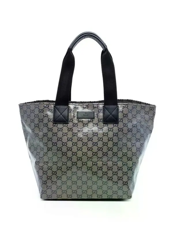 Gucci Gg Crystal Web Tote - Grey