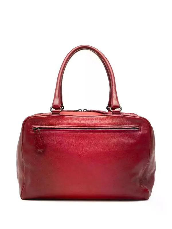 Bottega Veneta Medium Goatskin Madras Sfumato Brera Handbag - Red