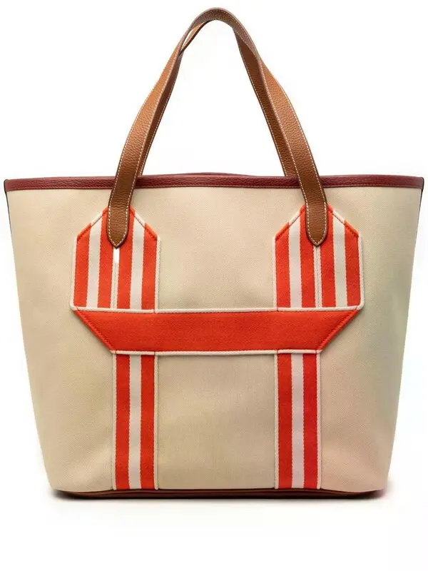 Hermès 2022 Toile And Clemence Pursangle Tote Bag - Neutrals