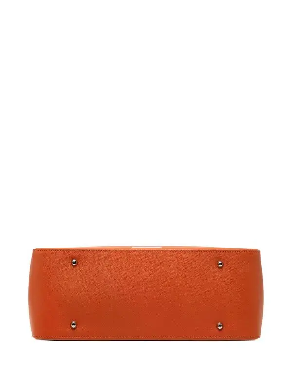 Burberry Leather Top Handle Tote Bag - Orange