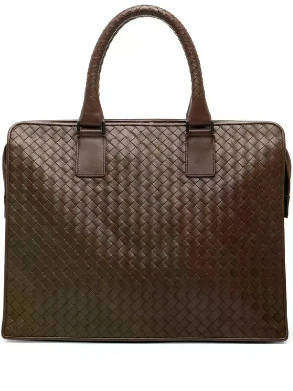 Bottega Veneta Nappa Intrecciato Business Bag - Brown