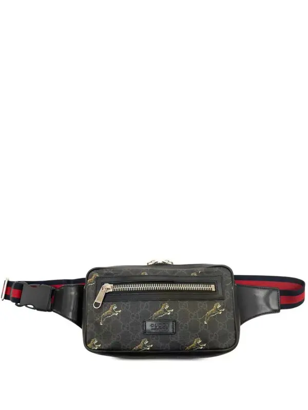 Gucci Gg Supreme Web Belt Bag - Black