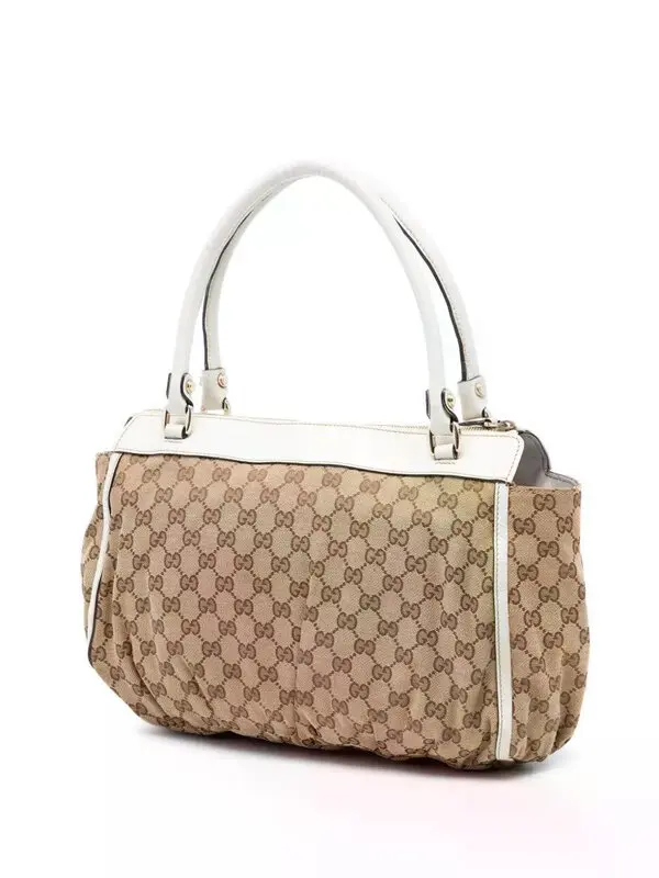 Gucci Gg Canvas Abbey D-ring Tote Bag - White