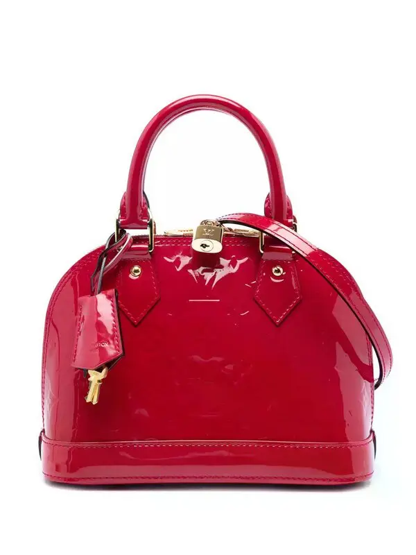 LOUIS VUITTON 2013 Monogram Vernis Alma Bb Satchel - Red