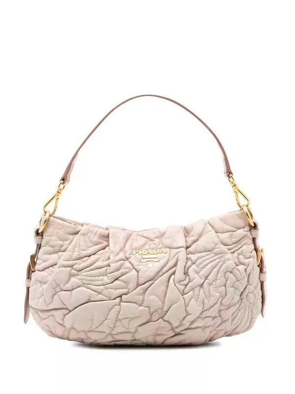 Prada 2010-2025 Nappa Stitched Shoulder Bag - Pink