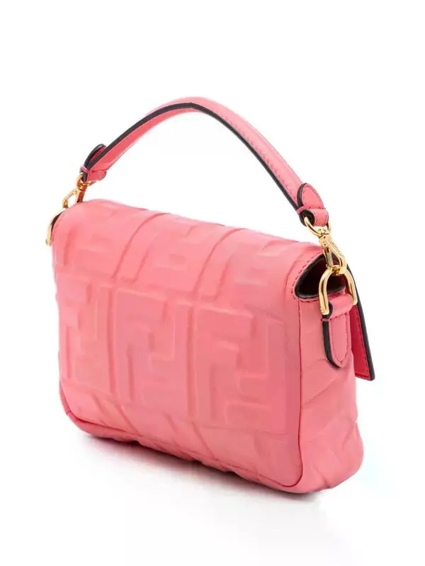 Fendi Mini Zucca Embossed Leather Baguette Satchel
