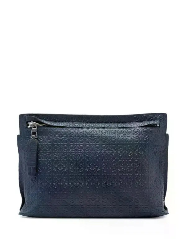 Loewe Embossed Anagram T Clutch Bag - Blue