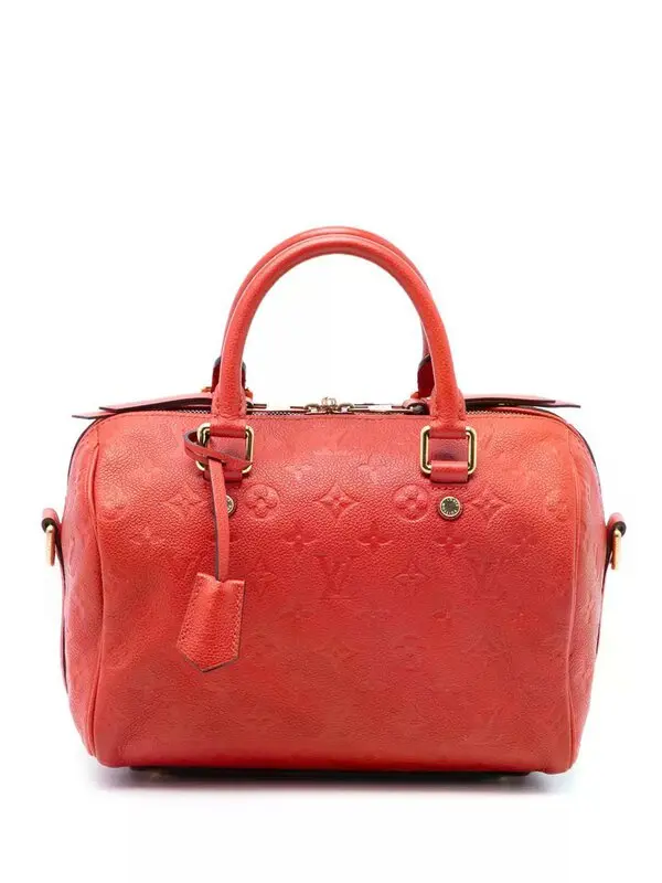 LOUIS VUITTON 2012 Monogram Empreinte Speedy Bandouliere 25 Satchel - Red