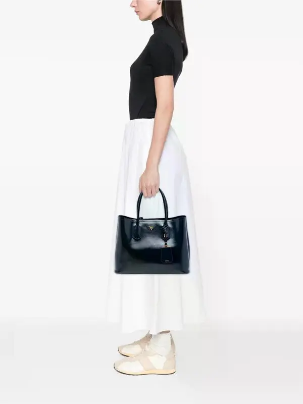 Prada Medium Saffiano Vernice Double Satchel