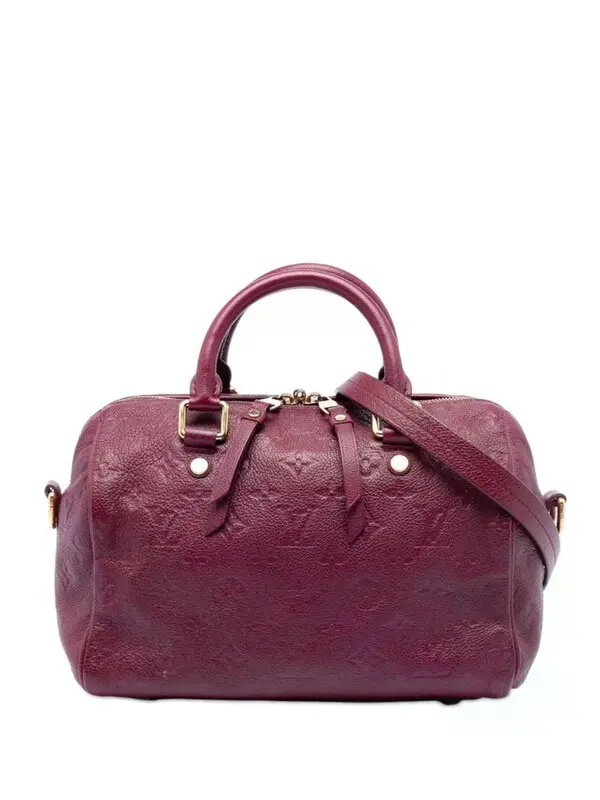 LOUIS VUITTON 2012 Monogram Empreinte Speedy Bandouliere 25 Satchel - Red