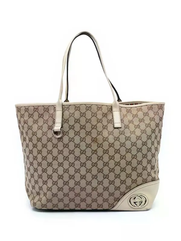 Gucci Large Gg Canvas Britt Tote Bag