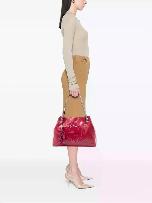 Gucci 2016-2025 Medium Patent Soho Chain Tote Bag