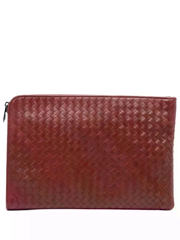 Bottega Veneta 2012-2026 Nappa Intrecciato Clutch - Red