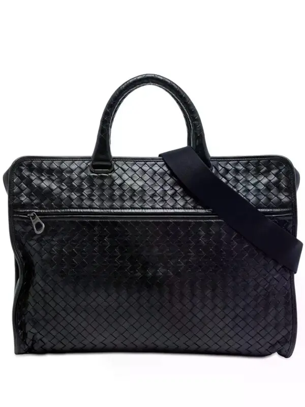 Bottega Veneta Nappa Intrecciato Briefcase Business Bag - Black