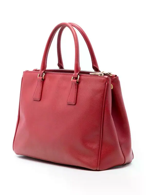 Prada Galleria Double Zip Satchel - Red