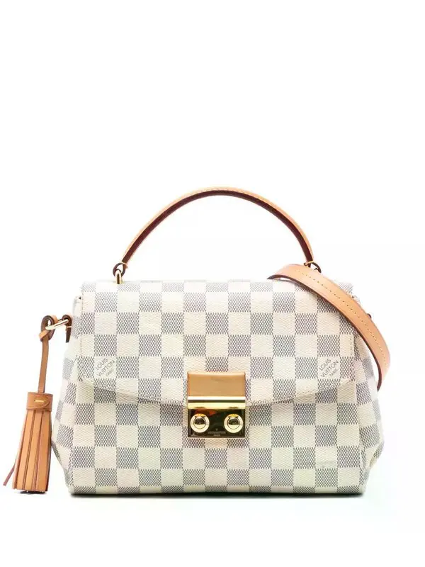 LOUIS VUITTON 2017 Damier Azur Croisette Satchel - White