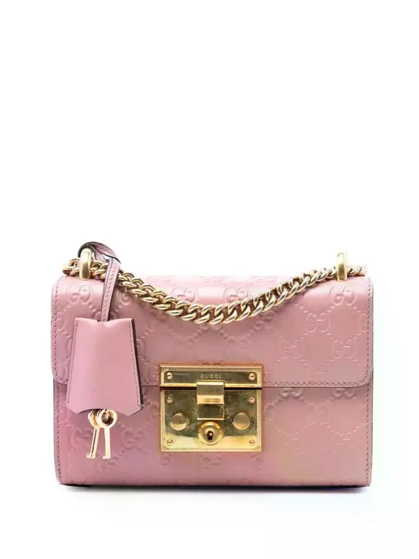 Gucci Small Sissima Padlock Crossbody Bag - Pink