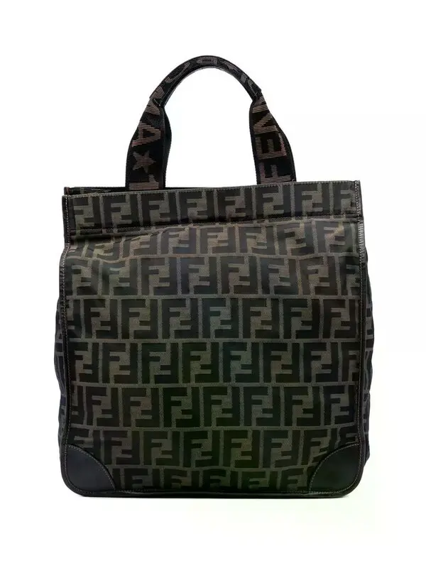 Fendi 2000-2025 Zucca Canvas Shopping Tote Bag - Brown
