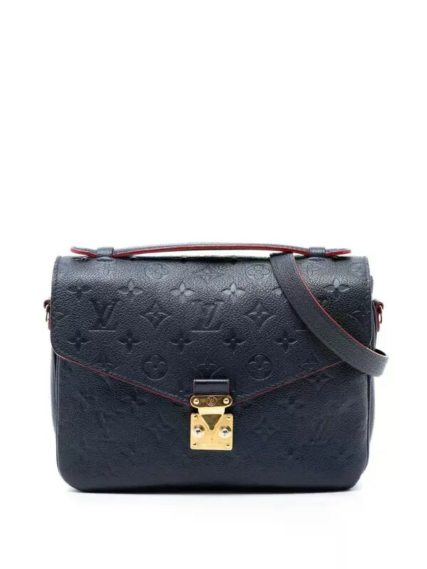 LOUIS VUITTON Monogram Empreinte Pochette Metis Satchel - Blue