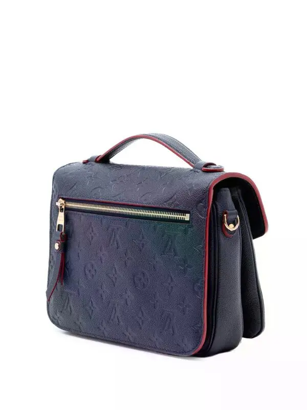 LOUIS VUITTON Monogram Empreinte Pochette Metis Satchel - Blue