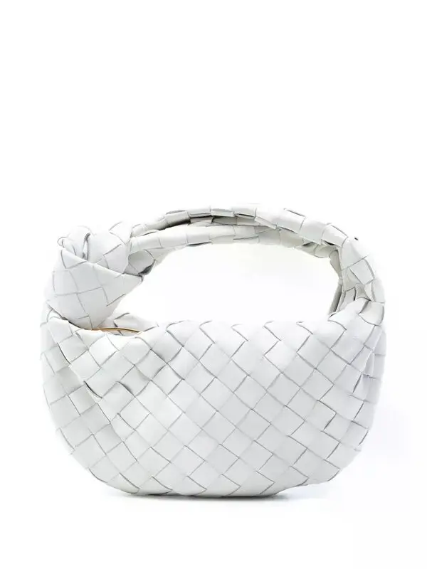Bottega Veneta Mini Nappa Intrecciato Jodie Hobo Bag - White
